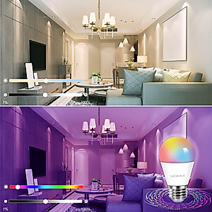 LEDEPLY 5W=40W, A15 Smart Bulb, Compatible with Alexa, Google Home, E26, Color Changing, Dimmable LED WiFi Light Bulbs, No Hub Required, 1 Pack
