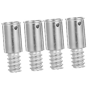 MERRYHAPY 4 Pcs Metal Pole Mop Accessories Metal Thread Tip Tips for Handle Broom Handle Threaded Tip Handle Tips for Poles Handle Threaded End Threaded Handle Tips Pole Adapter for Mop