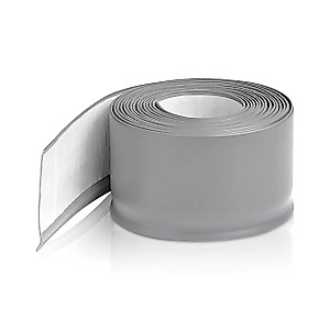 PRO FLEX Gray Vinyl Wall Base 4 inch X 20 ft - Flexible Self Stick Vinyl Wall Base with Toe