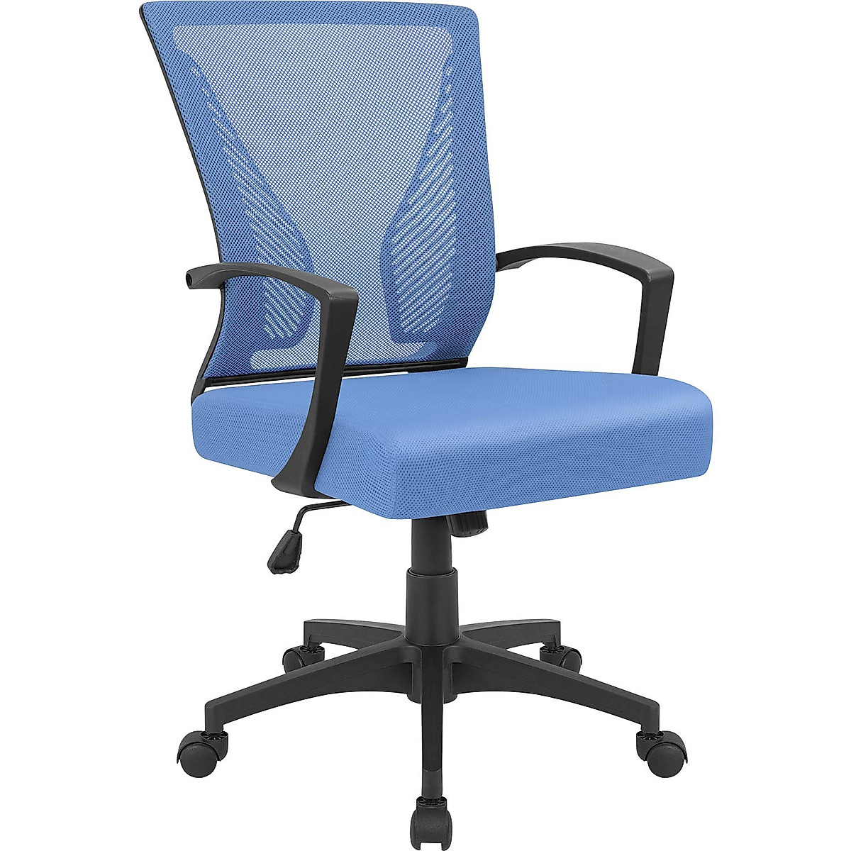 Furmax Office Chair Mid Back Swivel Lumbar Support Desk Chair, Computer Ergonomic Mesh Chair with Armrest (Blue)