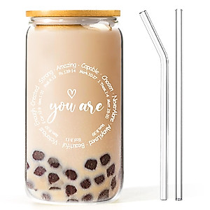 Vetbuosa Inspirational Gifts Coffee Glass,Christmas Gifts,Spiritual Gifts for Women,Gifts for Mom,Teacher Gifts,Best Friend Birthday Gifts,Christian Gifts,Gifts for Boss,Sister,Coworker