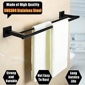 Alise Double Bath Towel Bars,Towel Hanger Towel Racks for Bathroom Lavatory,Wall Mount Towel Holder SUS304 Stainless Steel Towel Rails,Brushed Nickel,GKL7902-LS,24 Inch