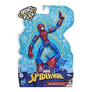 Spider-Man Marvel Bend and Flex Action Figure Toy, 6-Inch Flexible Figure, Includes Web Accessory, for Kids Ages 4 and Up