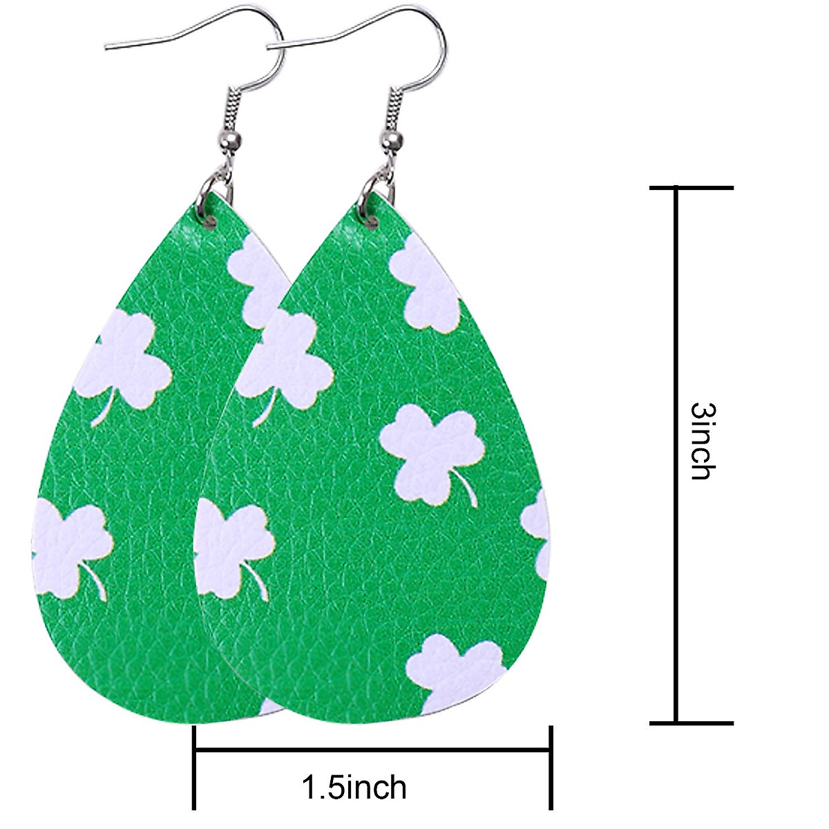 URATOT 9 Pairs Leather Earrings Faux Leather Earrings Clover Teardrop Dangle Earrings