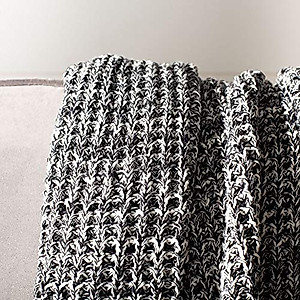 Safavieh Home Tensley Black and Natural Tassel Throw Blanket, 50" x 60"