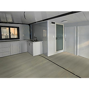 Generic Portable prefabricated house 13x20ft prefab tiny home with Restroom, Mobile Expandable Plastic Prefab House for Hotel, Office, Guard House, Shop, Villa, Warehouse, container house, white