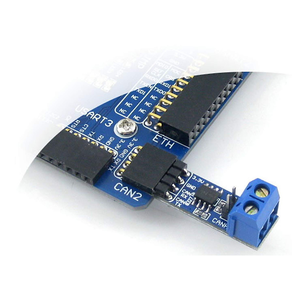 Waveshare SN65HVD230 CAN Board Connecting MCUs to CAN Network Features ESD Protection Communication Evaluation Development Board 3.3V