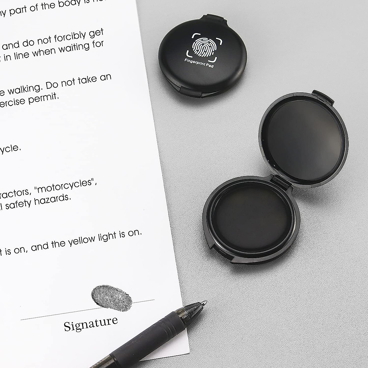 1 Pack Thumbprint Fingerprint Ink Pad for Notary Supplies Identification Security ID Fingerprint Cards Law Enforcement Fingerprint Black Stamp Ink pad