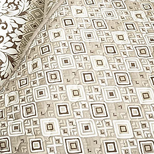 Lush Decor Boho Stripe Reversible Cotton Quilt 3-Piece Set, Full/ Queen, Neutral - Bold Colorful Bohemian Bedding Set