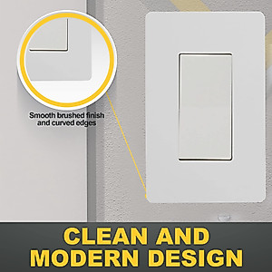 Faith White 1-Gang Screwless Wall Plate (1-pack) | Light Switch Plate or Wall Plate for Electrical Outlet | 1-Gang Wall Plate for Decorator Switches and Receptacles | Heat-Resistant Thermoplastic