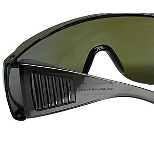 Calabria 1003 Fit Over Safety Glasses Fitover Prescription Eyewear Blue Mirror Men Women Large Wrap Around Tint Anti Scratch