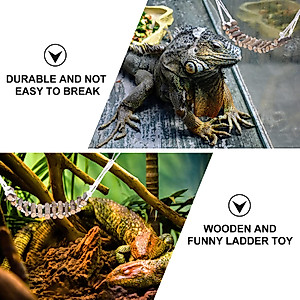 Ipetboom Climbing Pet Suspension Bridge Lizard Accessories Tank Reptile Decor Tank Reptile Ladder Terrarium Reptile Decor Wooden Reptile Ladder Hanging Reptile Decor Wooden Lizard Ladder