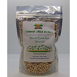 Black Eyed Pea Sprouting Seed, Non GMO - 14oz - Country Creek Brand - Black Eyed Peas Sprouts, Garden Planting, Cooking, Soup, Emergency Food Storage, Vegetable Gardening, Juicing, Cover Crop