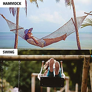 Tree Swing Straps Kit-Two Adjustable (20loops Total) Straps Hold 2000lbs Two Heavy Duty Carabiners (Stainless Steel),Easy & Fast Swing Hanger Installation to Tree, 100% Non-Stretch (5FT)