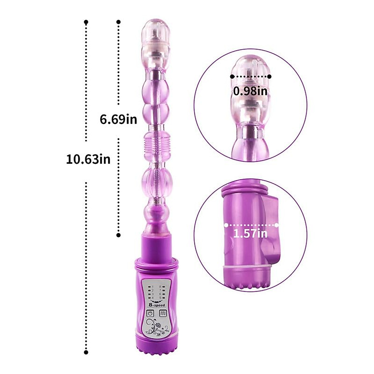 Suitable for Male and Female Backdoor Silicone Realistic Classic Dick Beginner Beads Plug Step, Can Be Used to Prepare a Romantic Foreplay for Your Partner
