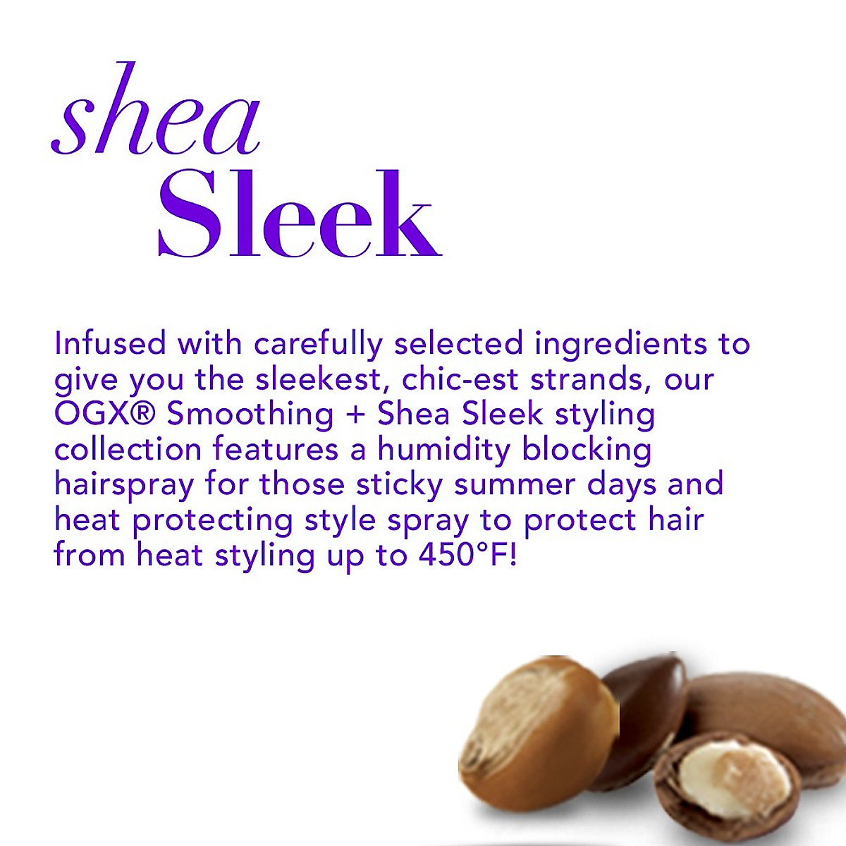 OGX Smoothing + Shea Sleek Humidity Blocking Hairspray, 8 Ounce, Purple