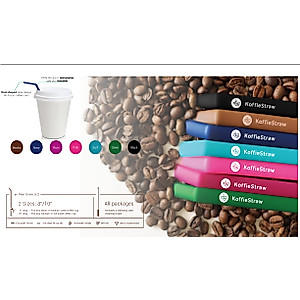 KoffieStraw Reusable Straws | 2-Pack Straws with Stainless Steel Cleaning Brushes | Long Lasting & BPA-Free Standard Size Straws for Coffee, Tea, Milk, Cold and Hot Drink | Green - 8", 10"