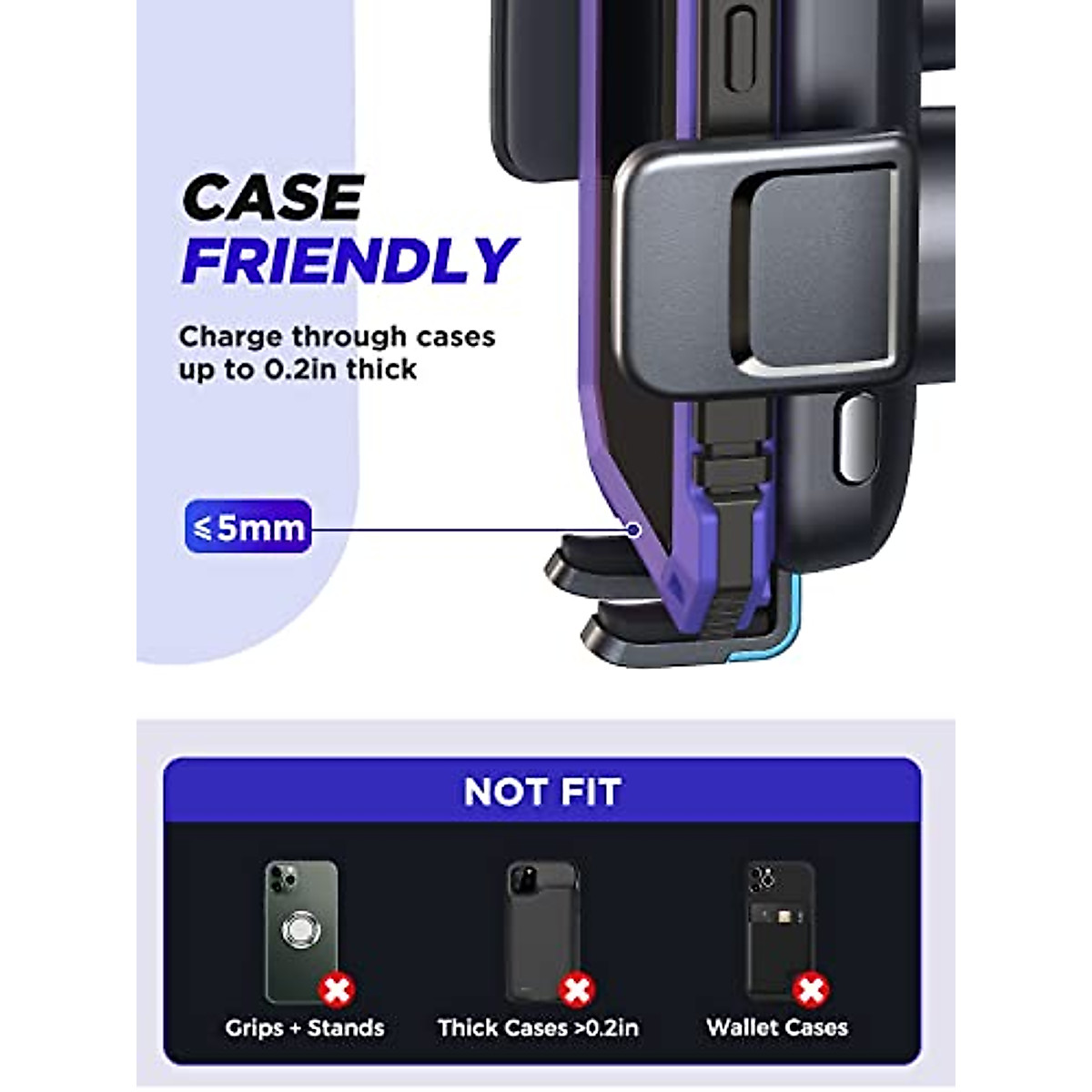 JOYROOM Wireless Car Charger Mount, Car Phone Holder Mount Wireless Charging for iPhone 14/13/12/11/X/8 Series [AUTO MOVING COIL] Wireless Charger for Car Compatible with Galaxy S22/S21/S20 Note 20/10