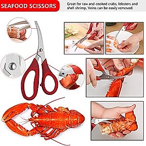 Seafood Tools Set includes 4 Crab Crackers 4 Seafood Fork 4 Lobster Crackers 4 Seafood Scissors -Nut Cracker and Storage Bag（17 Piece ）