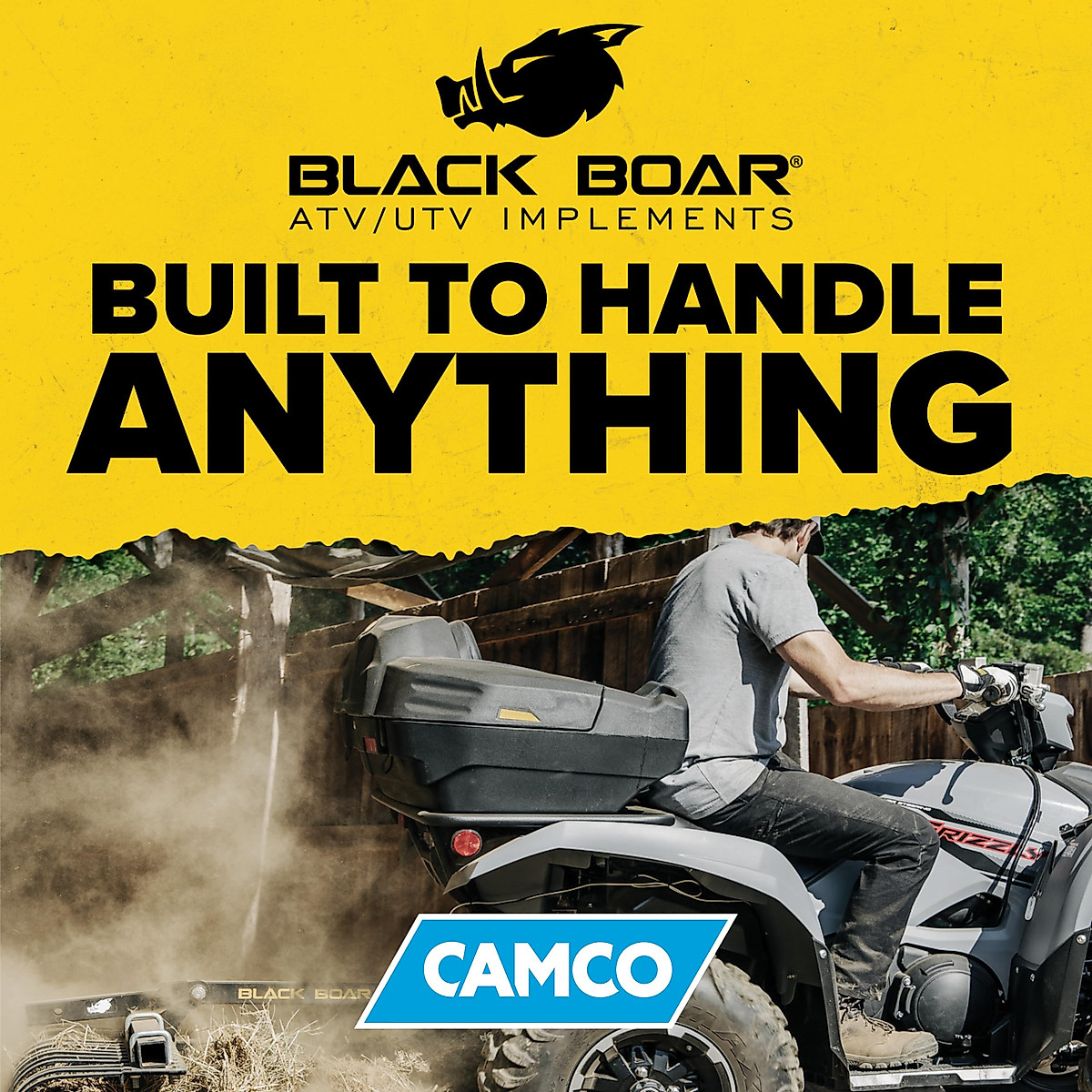 Black Boar ATV Rear Storage Box and Lounger - Features Over 2.2 Cubic Ft of Storage Space & Adjustable Latches - Includes Stainless Steel Lock w/Keys - Compatible w/Most Tubular Racks (66010)