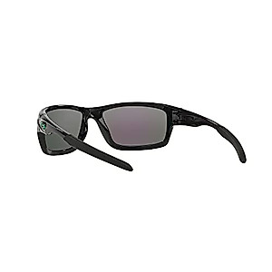 Oakley Men's OO9225 Rectangular Sunglasses, Black Ink/Jade Iridium Polarized, 60mm