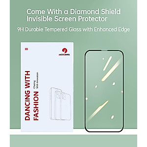 JAZZCAMEL for iPhone 13 Pro Max Case with One-Piece Lens Protection [Perfect Match for MagSafe] [with Top Class Screen Protector x1] Slim Luxury for Women Girls Men 6.7inch - Green