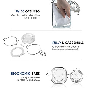 Bormioli Rocco SYNCHKG009319 B0727PL21D Fido Glass Canning Jar Italian.75, Clear