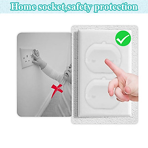 Fielect Outlet Plugs Covers Childproof EU Plug Protectors Electric Socket Cover Electrical Protector 2-Hole White 10Pcs