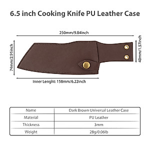 XYJ 5pcs/set Universal Chef Knife Sheath Leather Knives Sleeves For Cooking Kitchen Knife Blade Guards Protection Case Vegetable Chopping Knives Cover (For 6.5‘’ Cooking Knife)