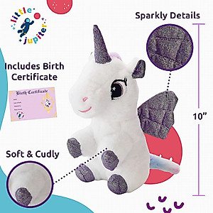 Pet Plush Unicorn Stuffed Animals Backpack w/Removable Stuffed Unicorn Plush Toy & Birth Certificate for Small Girls 3-4 - 5 Years Old - Little Girl Backpack - Stuffed Animals for Girls - Purple