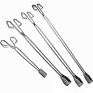 Cabilock Outdoor Trashcan Stainless Steel Garbage Pick Up Tool Garbage Clip Scissor Shape Tongs Barbecue Accessories Outdoor Gadget (60cm) Trash Cans Outdoor