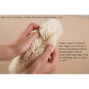 OKAYDA Genuine Wool Polishing Waxing Pads Buffing Pads for Car Polisher Boat Polisher 7' Single Sided / 7 Double Sided (Double Sided)