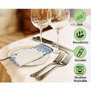 Ruvanti Cloth Napkins Set of 12 Cotton 100%, 18x18 Inches Napkins Cloth Washable, Soft, Absorbent. Cotton Napkins for Parties, Christmas, Thanksgiving, Weddings, Dinner Napkins Cloth - Ethnic