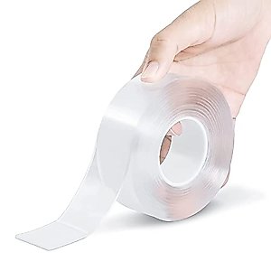 Double Sided Tape for Walls - Heavy Duty Removable Mounting Tape - Strong Adhesive, Washable and Reusable - Wall Tape for Picture Photo Carpet Decoration - Poster Tape Roll 6.56ft, 1.18 inch
