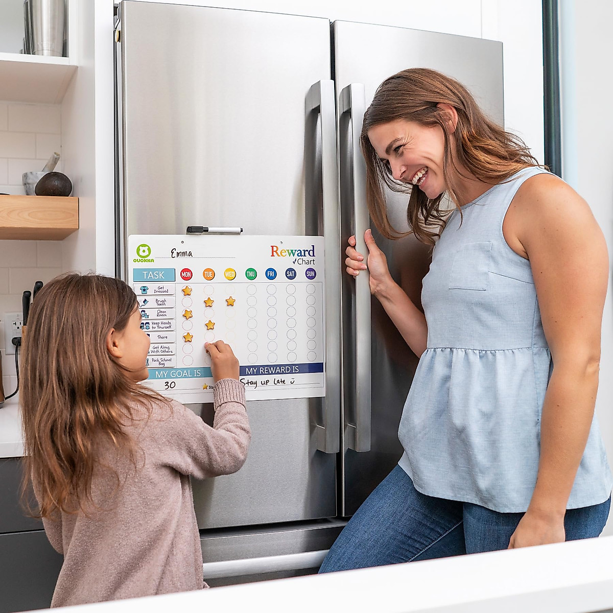 Chart to Finish Behavior Chart and Chore Chart for Kids, 12 x 16 inch Magnetic Chore Chart Also Hangs on The Wall, Includes 99 Magnets and Accessories, Accomodates All Ages from Toddlers to Teens