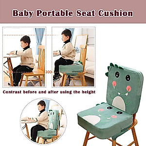 Toddler Booster Seat for Dining Double Straps Washable Portable Thick Chair Increasing Cushion for Baby Kids (Watermelon red-10cm)