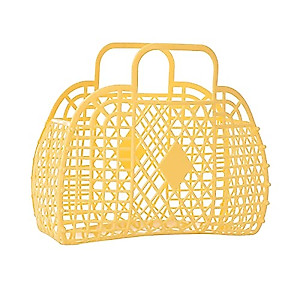 Girls Jelly Purse, Women’s Plastic Tote Bag, Jelly Bag Purse For Little Girls (Yellow)
