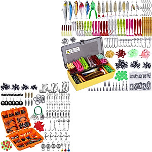 PLUSINNO 302PCS Fishing Lures Baits Tackle, 212PCS Fishing Accessories Kit