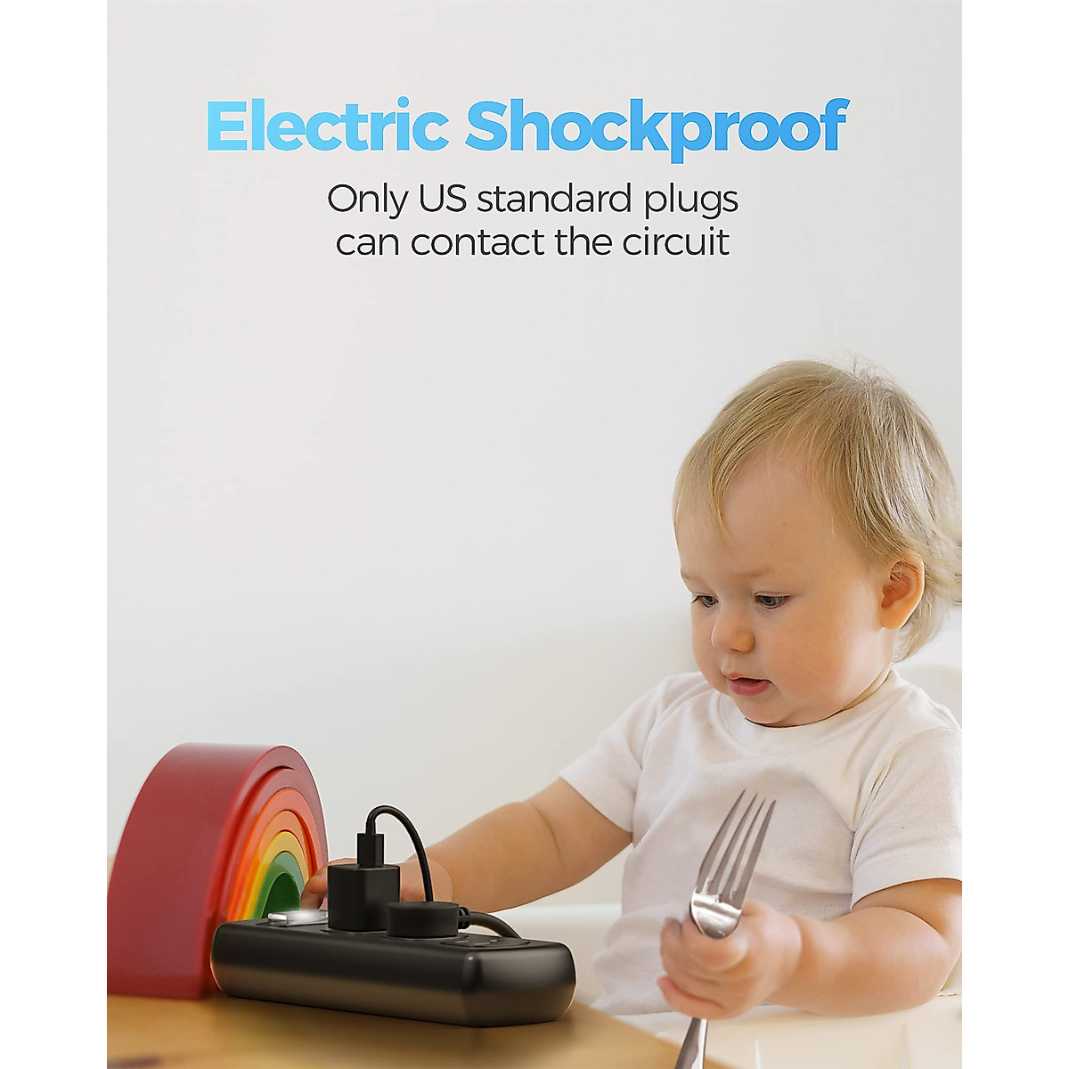 Outdoor Power Strip Weatherproof, 6 FT Extension Cord, Waterproof Surge Protector with 3 Wide Outlets, 1875W Overload Protection, Shockproof Outlet Extender for Kitchen Patio Christmas Lights, Black