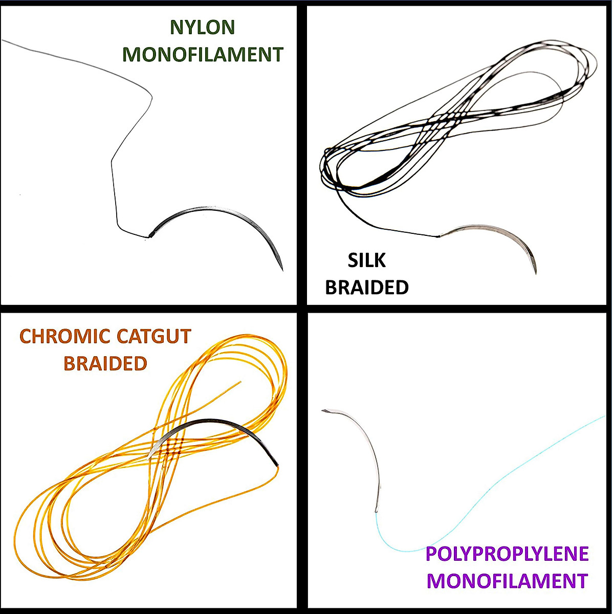 Mixed Sterile Suture Thread with Needle (Dissolvable and Non-dissolvable 0, 2-0, 3-0, 4-0, 5-0, 6-0) - Stitch Up Gear, Medical Surgical Suturing Kit, First Aid Field Emergency Demo, Camping Safety Kit
