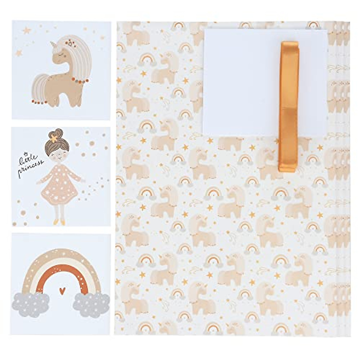Gift Wrapping Paper - Unicorn Wrapping Paper Birthday Girl -3 Wrapping Paper Sheets (25"x35") Cards & Ribbon - Unicorns Gifts for Girls, Kids Birthday Wrapping Paper Girls, Rainbow Wrapping Paper Kids Wrapping Paper & Baby Shower Wrapping Paper Girl