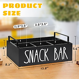 Y&ME YM Snack Organizer for Home & Kitchen Organization, Wooden Pantry Storage Bins with Handles, Snack Organizer for Pantry, Countertop, Kitchen, Party, Snack Storage Basket for Chips, Packets.
