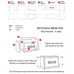 DECOCIAGA Bread Box for Kitchen Countertop, Large Capacity Bread Storage Container for Homemade Bread, Wooden Bread Holder Bread Bin for Kitchen Counter Corner, Cabinet, Pantry, Cupboard (Black)