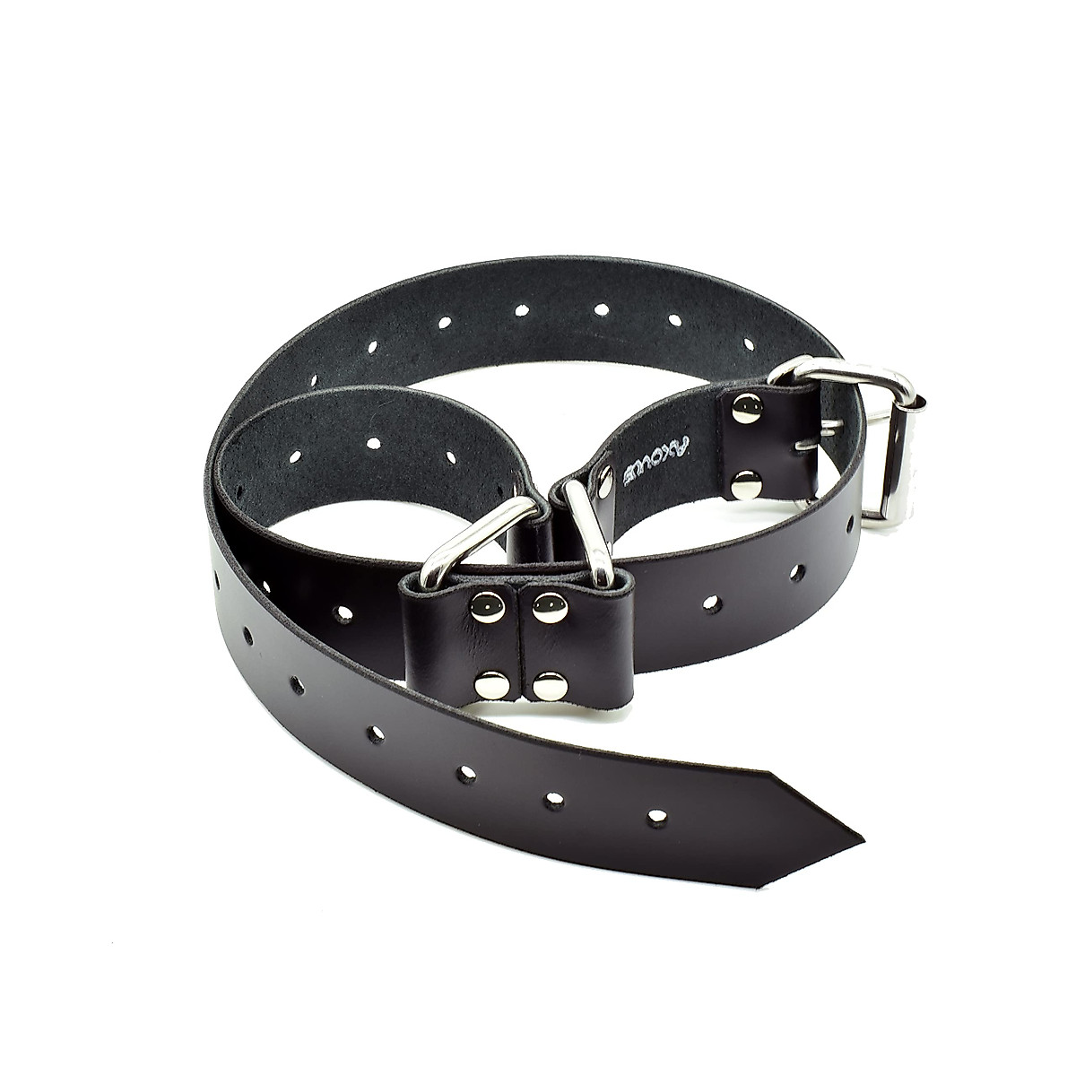 Axovus Preimum Leather Bondage Hobble Belt - Wrist, Ankle BDSM Fetish Restrains also functions as Fashion Belt (Large)