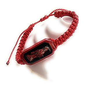 Chavarrieta Red Thread Bracelet Pulsera Roja de hilo de la Santa Muerte, Black