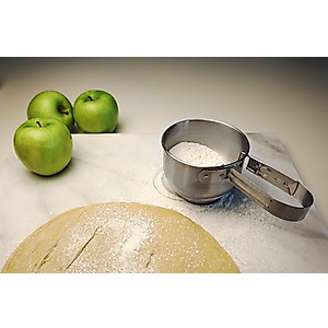 RSVP International Endurance® Stainless Steel Vintage One-Hand Sifter, 1 Cup | Top Cakes, Sift Flour, Marinade BBQ & More | Dishwasher Safe | Powder Sugar, Sift Flour, Spread Toppings & More