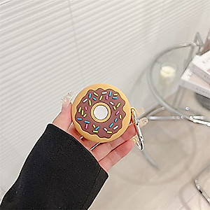 AOLABOKY Compatible with Samsung Galaxy Buds2 pro/Galaxy Buds Live/Galaxy Buds pro/Galaxy Buds 2 Charging Box,3D Cute Cartoon Donut Silicone Earphone Case with Hook