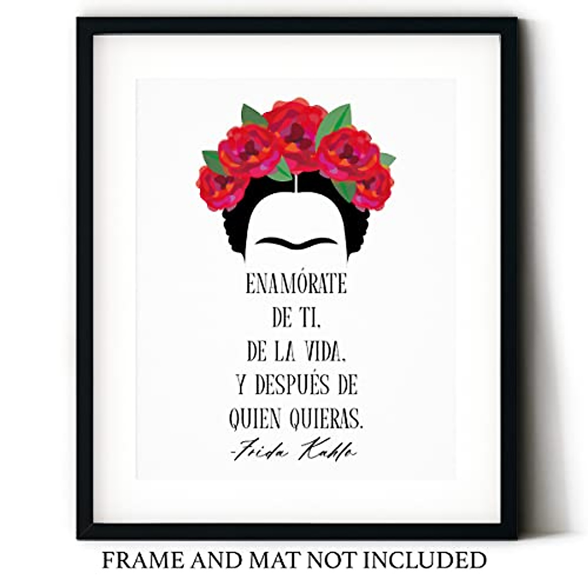 ‘Enamorate De Ti’ Frida Kahlo Quote Wall Art | Modern 8x10 UNFRAMED Print | Spanish, Bohemian, Positive, Inspirational, Typography, Motivational Home Decor