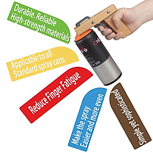 Spray Can Trigger Handle,Turns Cans into Long-Lasting Spray Paint Gun. Stainless Steel Spray Paint Handle is Durable and Long-Lasting, Ideal for Spray Paint, Silicone Spray, Shoe Deodorizer