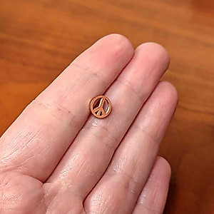 Body Candy 14G Women PVD Stainless Steel Rosy Retro Peace Sign Barbell Tongue Ring Body Piercing Jewelry 5/8”